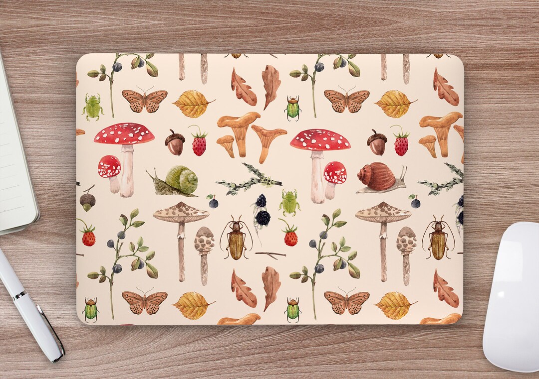 Woodland Forest Insects Mushrooms Leaves UNIVERSAL Laptop Skin ...