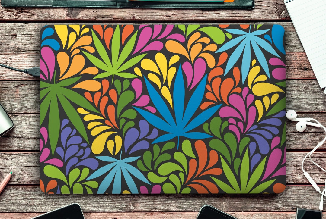 Colorful Cannabis 420 Leaf Pattern Laptop Skin, MacBook Skin, Computer ...
