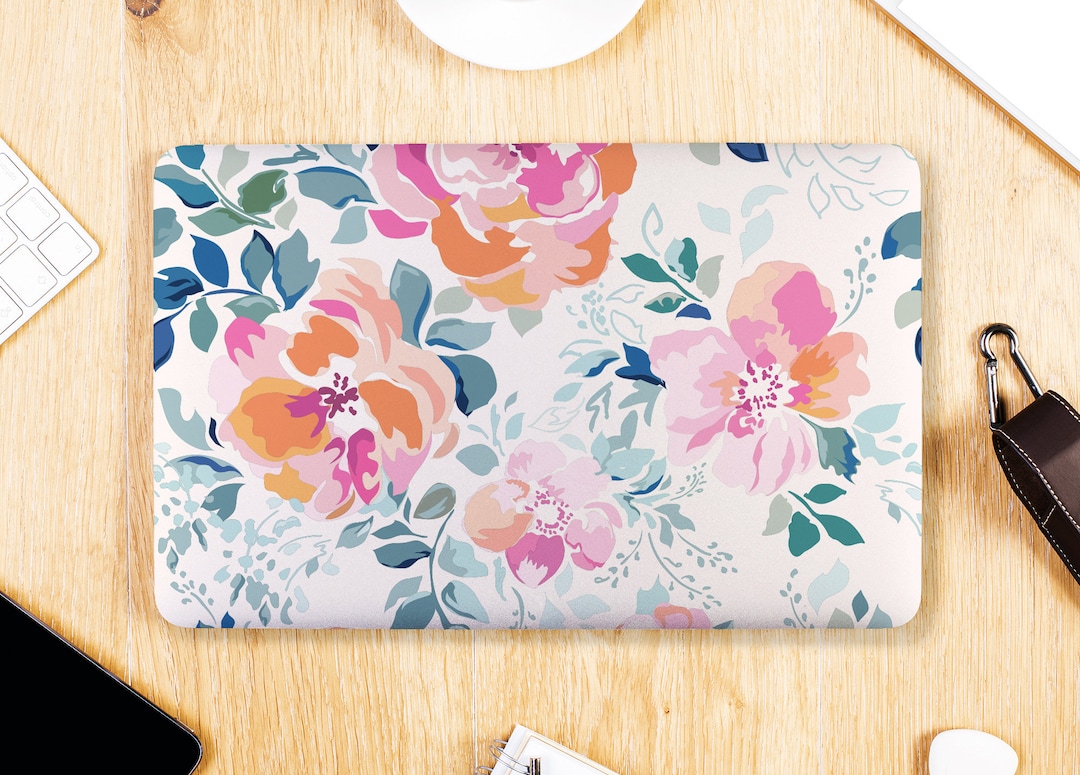 Soft Pastel Watercolor Floral Pattern Universal Laptop Skin, Computer ...