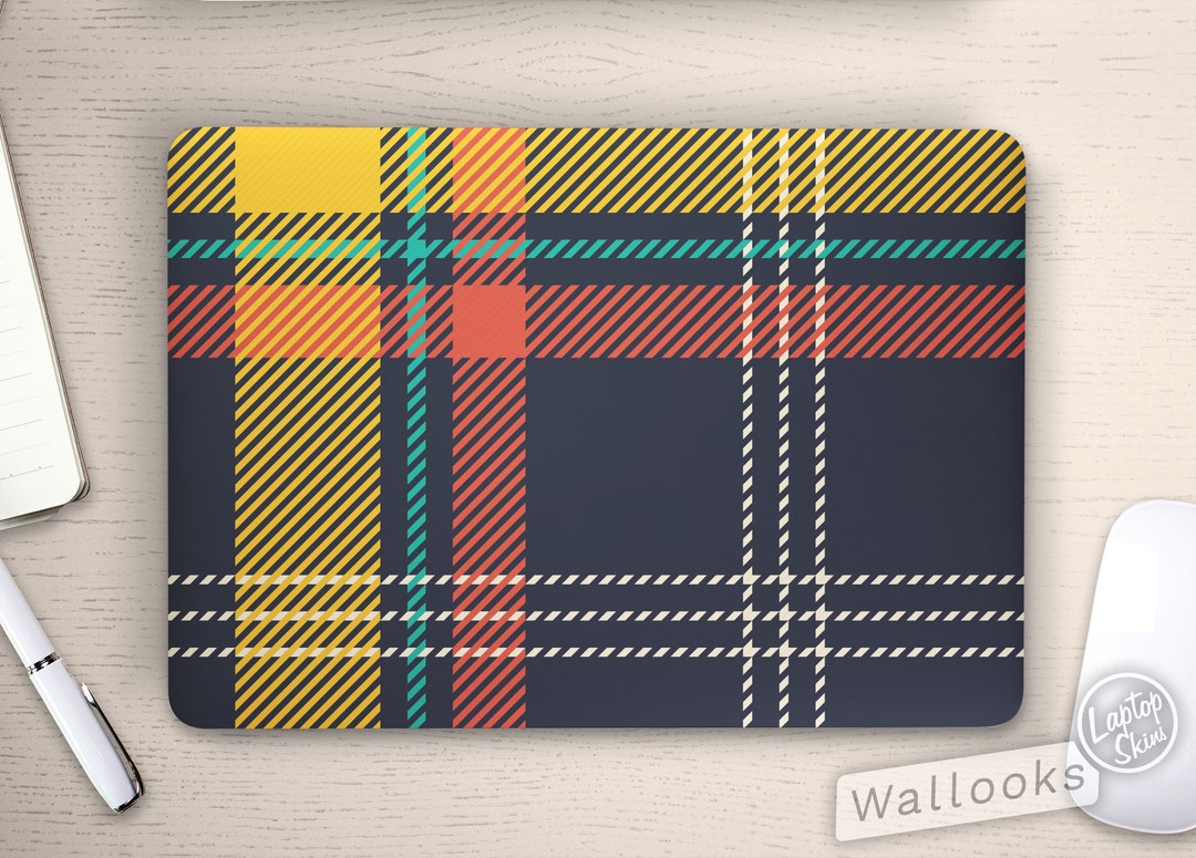 Plaid Flannel With Yellow Stripe Pattern UNIVERSAL Laptop Skin, MacBook ...