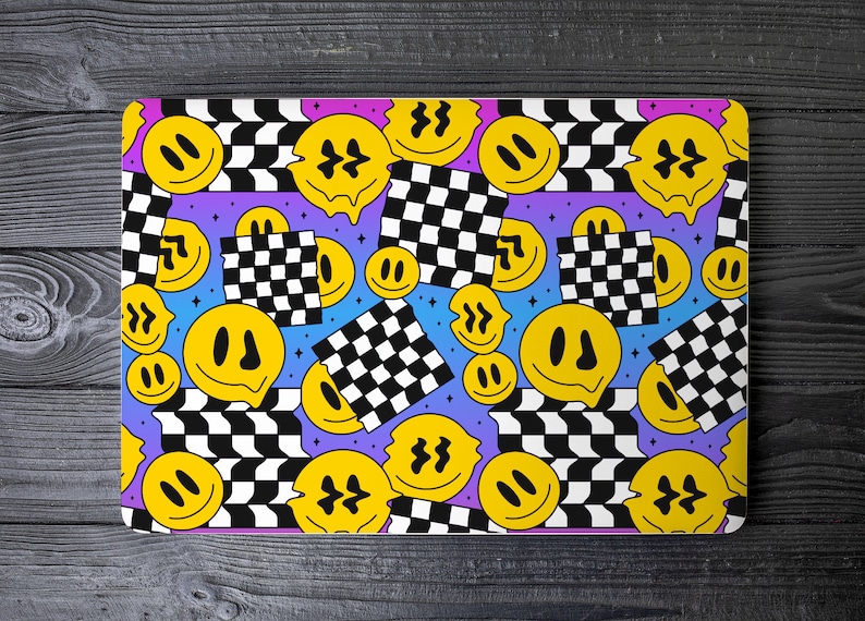 Melting Drippy Smiley Faces & Checkerboards UNIVERSAL Laptop - Etsy