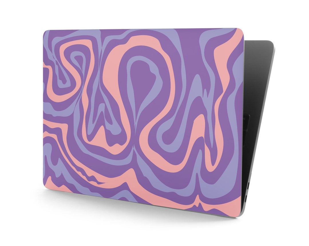 Pastel Purples Violets & Pink Paint Swirl UNIVERSAL Laptop Skin ...