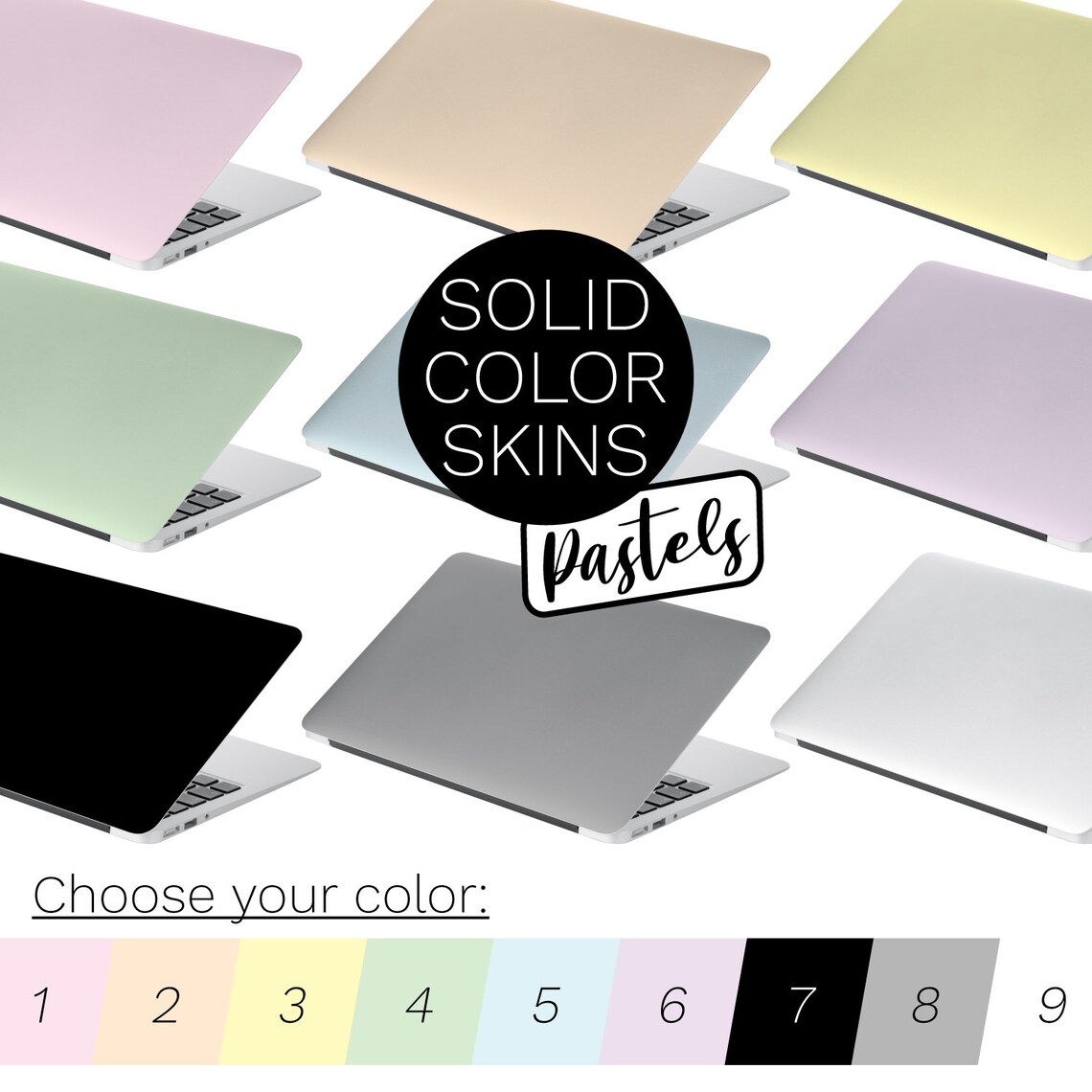 PASTEL SOLID COLOR Laptop Skins Choose Your Color Universal | Etsy
