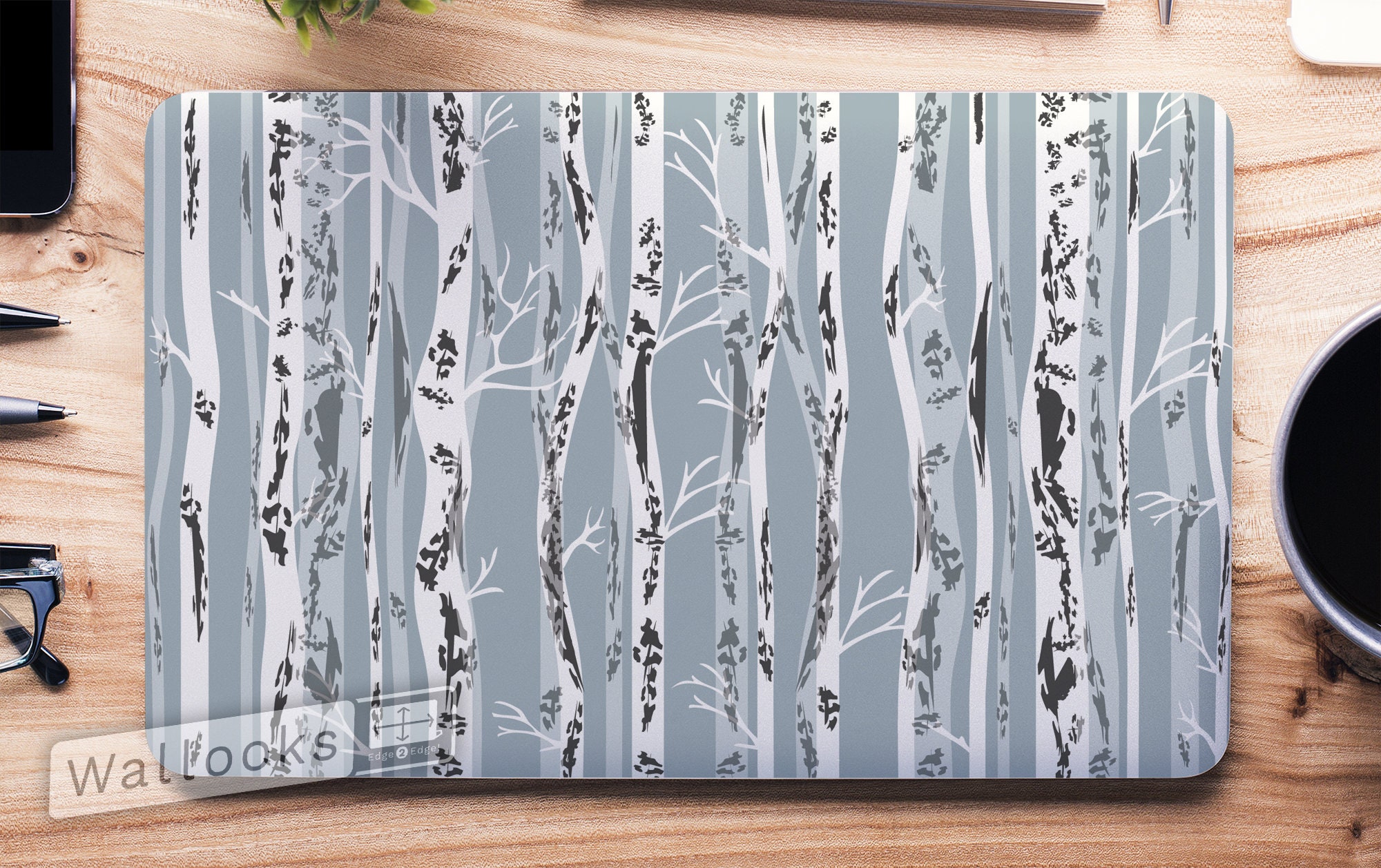 Birch Tree Pattern Woods Nature Art Laptop Skin Macbook Skin | Etsy