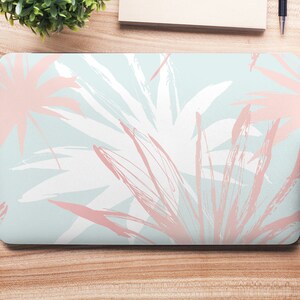 Distressed Pink & White Palm Tree on Mint UNIVERSAL Laptop Skin ...