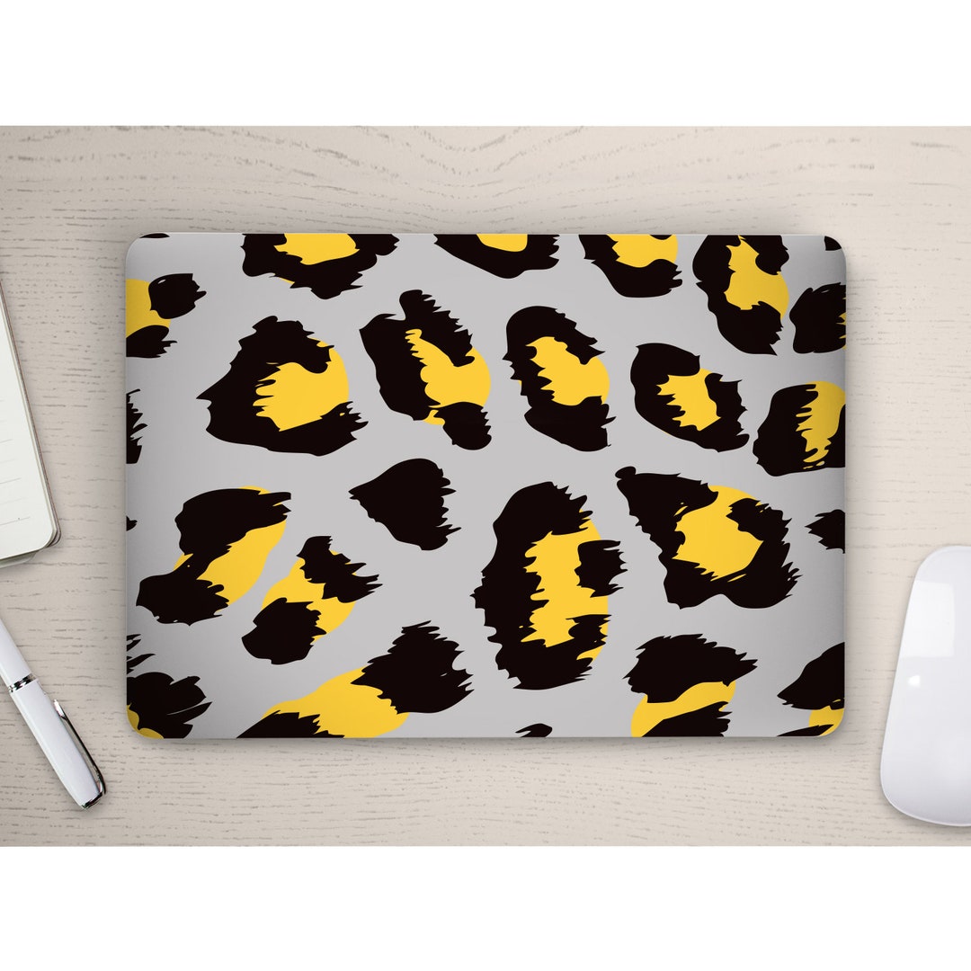 Grey Black & Yellow Cheetah Leopard Print UNIVERSAL Laptop Skin ...