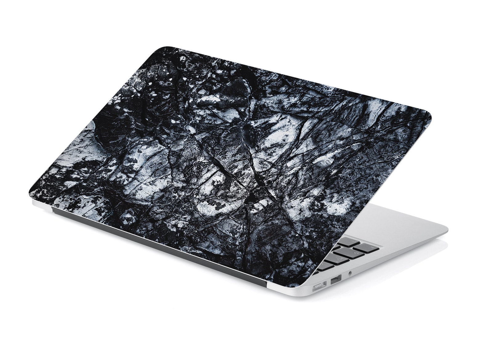 Black and White Granite Marble Stone Laptop Skin, MacBook Skin ...