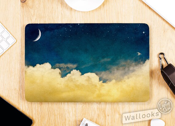 Night Sky Vintage Moon Clouds Artwork UNIVERSAL Laptop Skin | Etsy