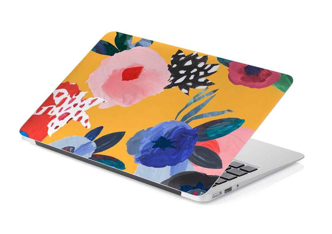 Bright Painted Paper Collage Flowers UNIVERSAL Laptop Skin, Computer ...
