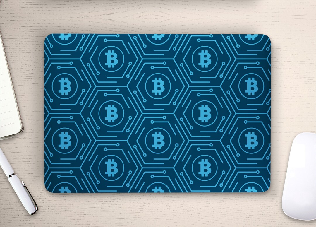 Navy & Blue Bitcoin Logo Crypto Lines UNIVERSAL Laptop Skin, Computer ...