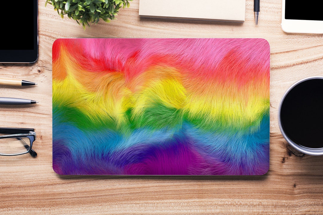 Rainbow Fuzzy Soft Fur Animal Hair Mane UNIVERSAL Laptop Skin, Computer ...