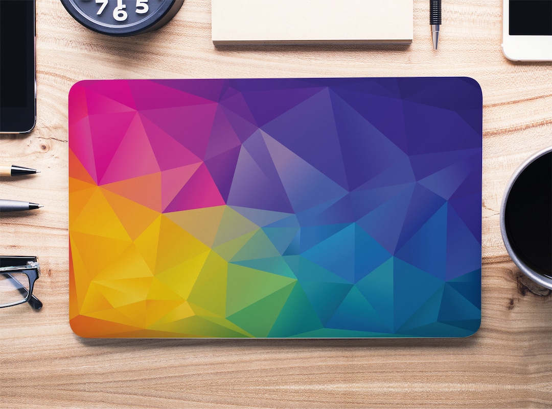 Rainbow Geometric Shape Triangles Origami UNIVERSAL Laptop Skin ...