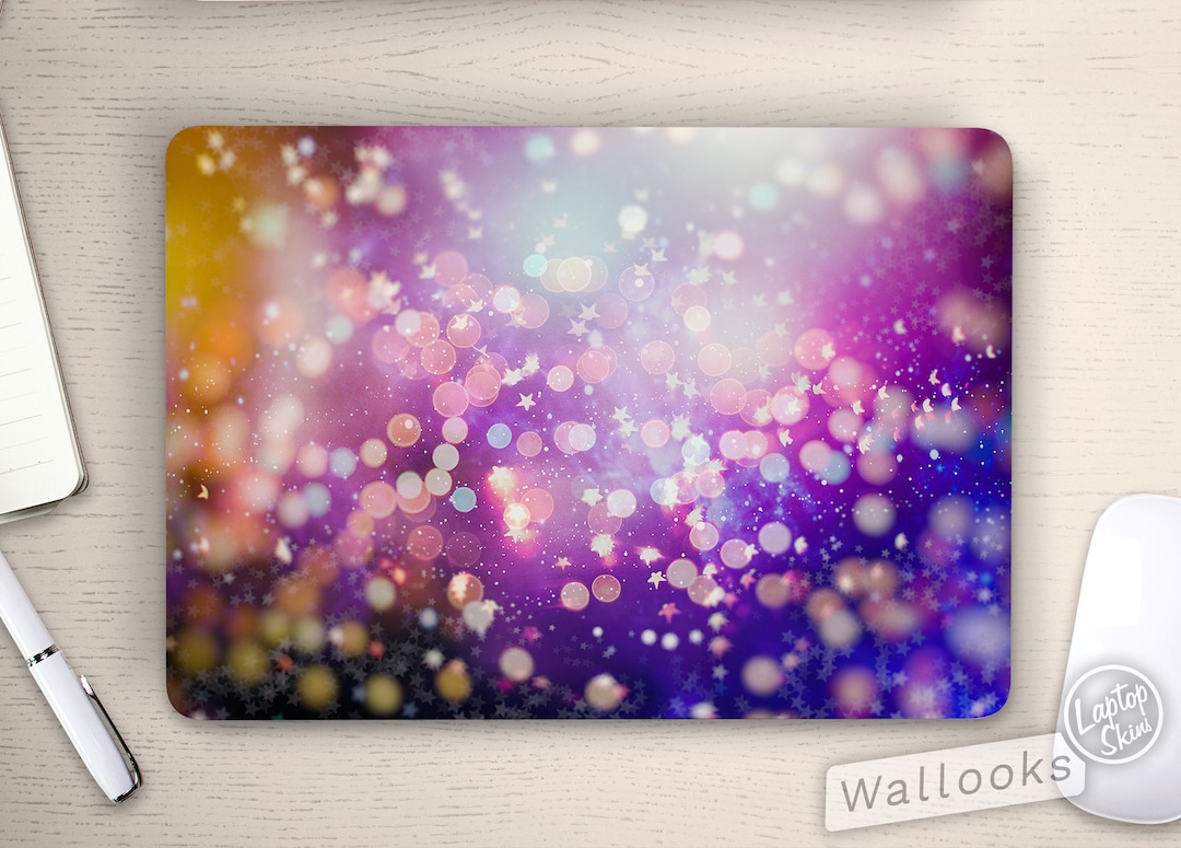 Purple Sparkle Floating Glitter Photo Art Universal Laptop Skin ...