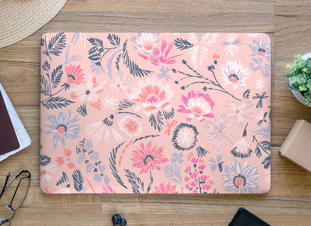 PINK FLOWERS UNIVERSAL Laptop Skin, Computer Skin, Laptop Sticker Decal ...