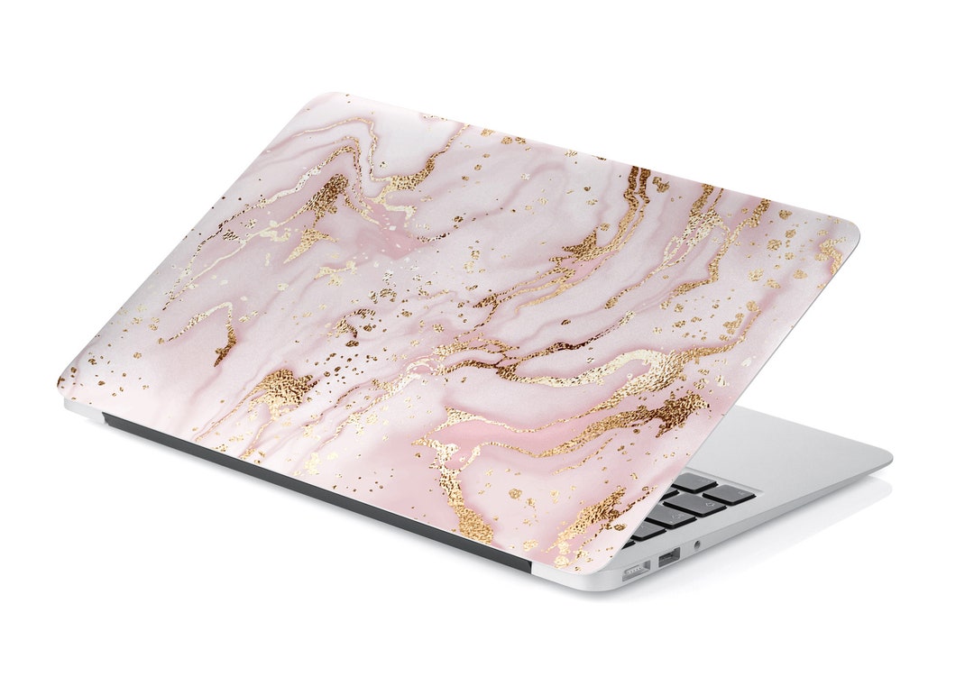 Pink & White Marble With Gold Foil Detail UNIVERSAL Laptop Skin ...