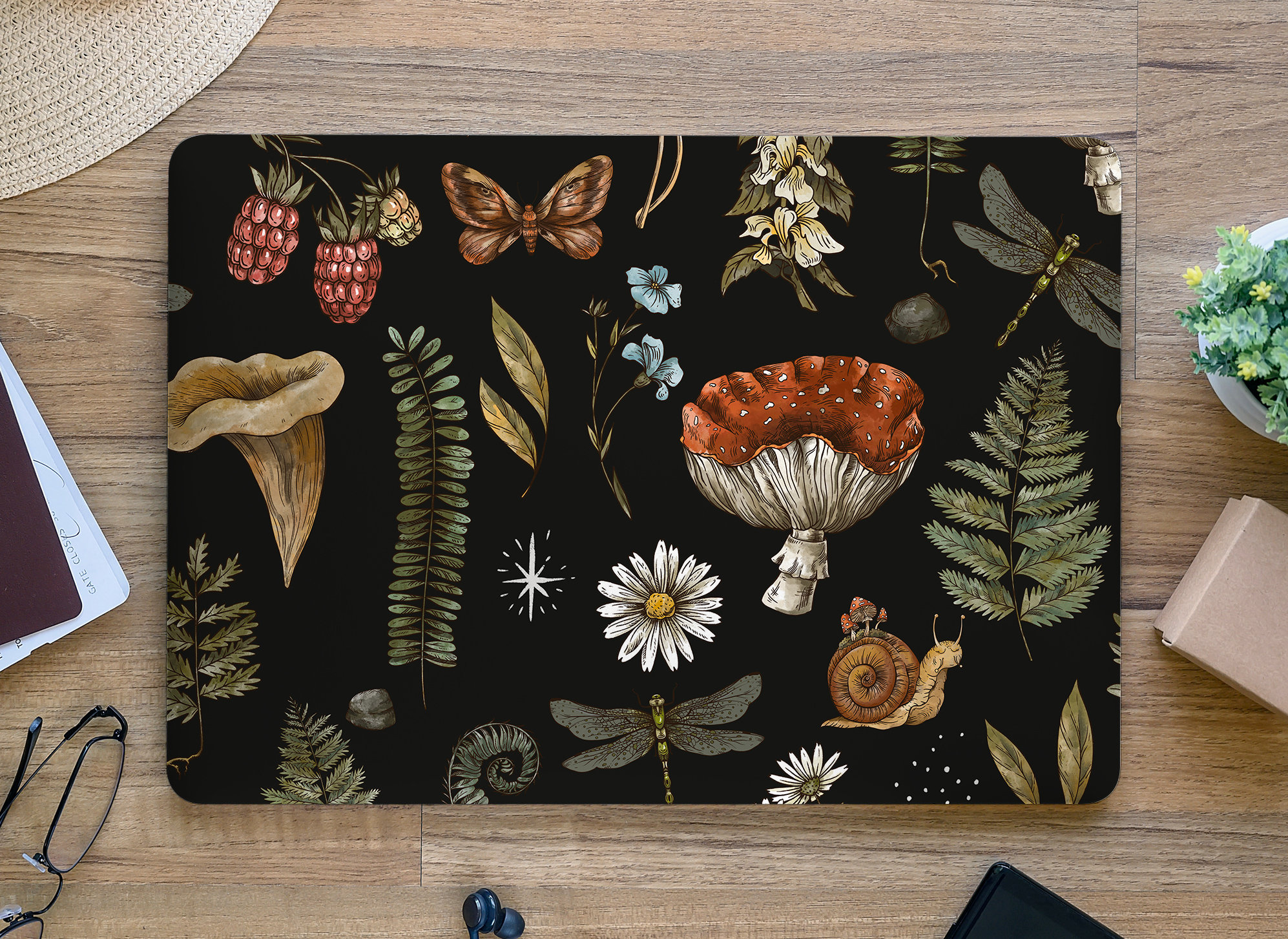 SHROOM BLACK UNIVERSAL Laptop Skin, Computer Skin, Laptop Sticker Decal ...