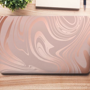 Rose Gold Faux Metallic Swirl on Dusty Rose UNIVERSAL Laptop Skin ...