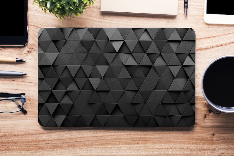 Black Carbon 3D Sculptural Triangle Pyramid UNIVERSAL Laptop Skin ...