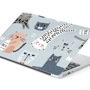 Playful Kitty Cat Party Illustration Laptop Skin, MacBook Skin ...