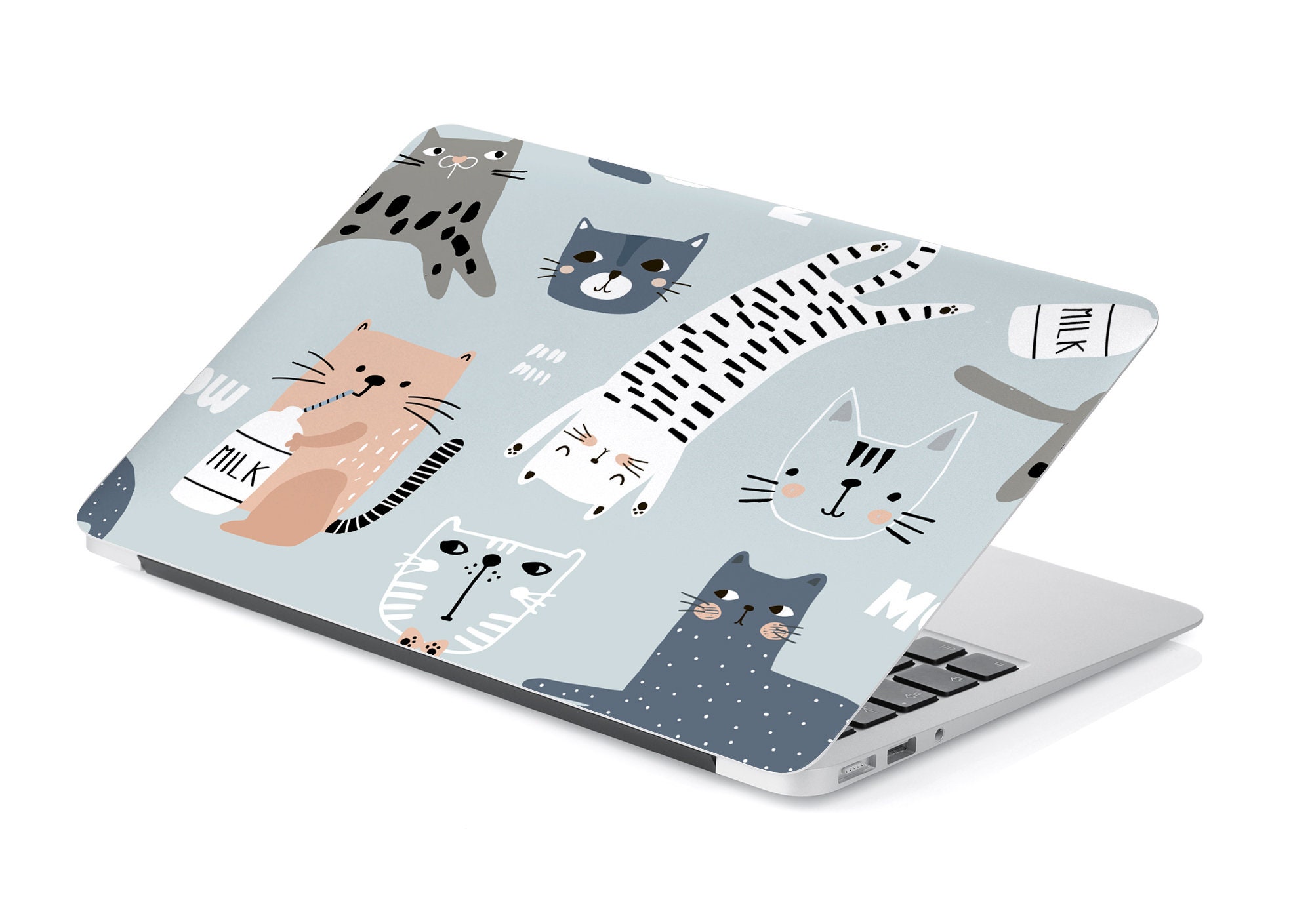 Playful Kitty Cat Party Illustration Laptop Skin Macbook | Etsy