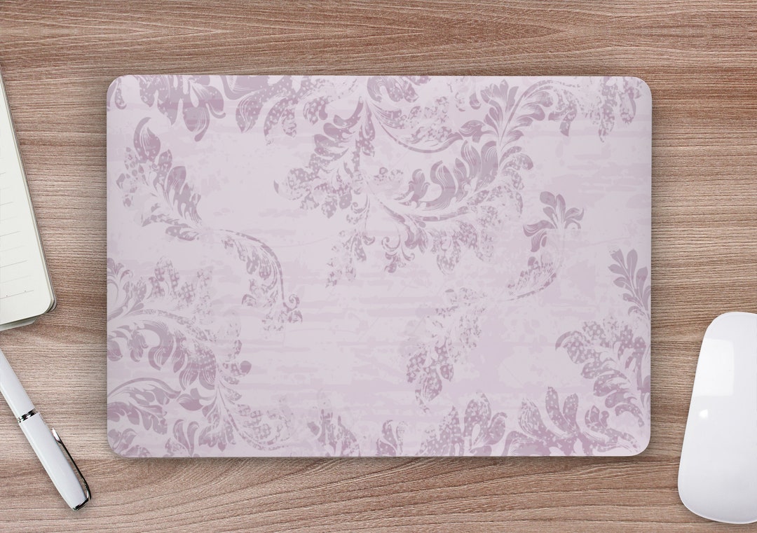 Distressed Faded Pastel Pink Damask Floral UNIVERSAL Laptop Skin ...
