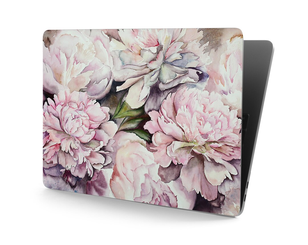 Pink Watercolor Peony Flowers Artwork Universal Laptop Skin, Computer ...