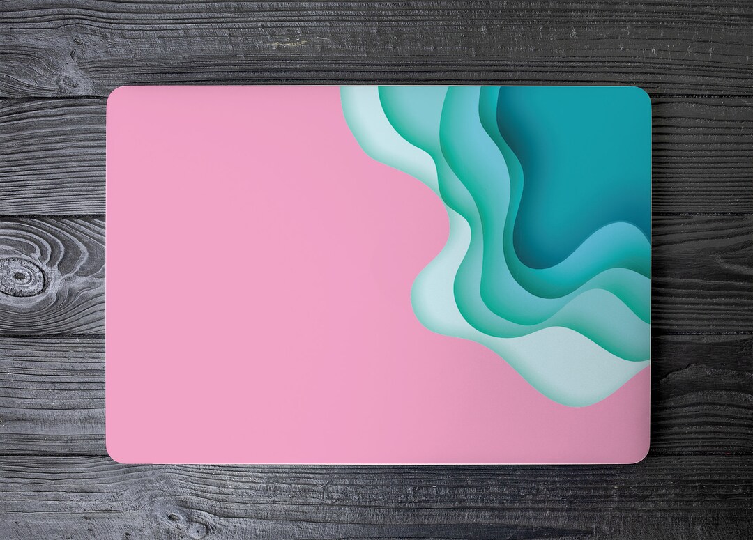 Pink & Shades of Turquoise Aqua Topographic UNIVERSAL Laptop Skin ...
