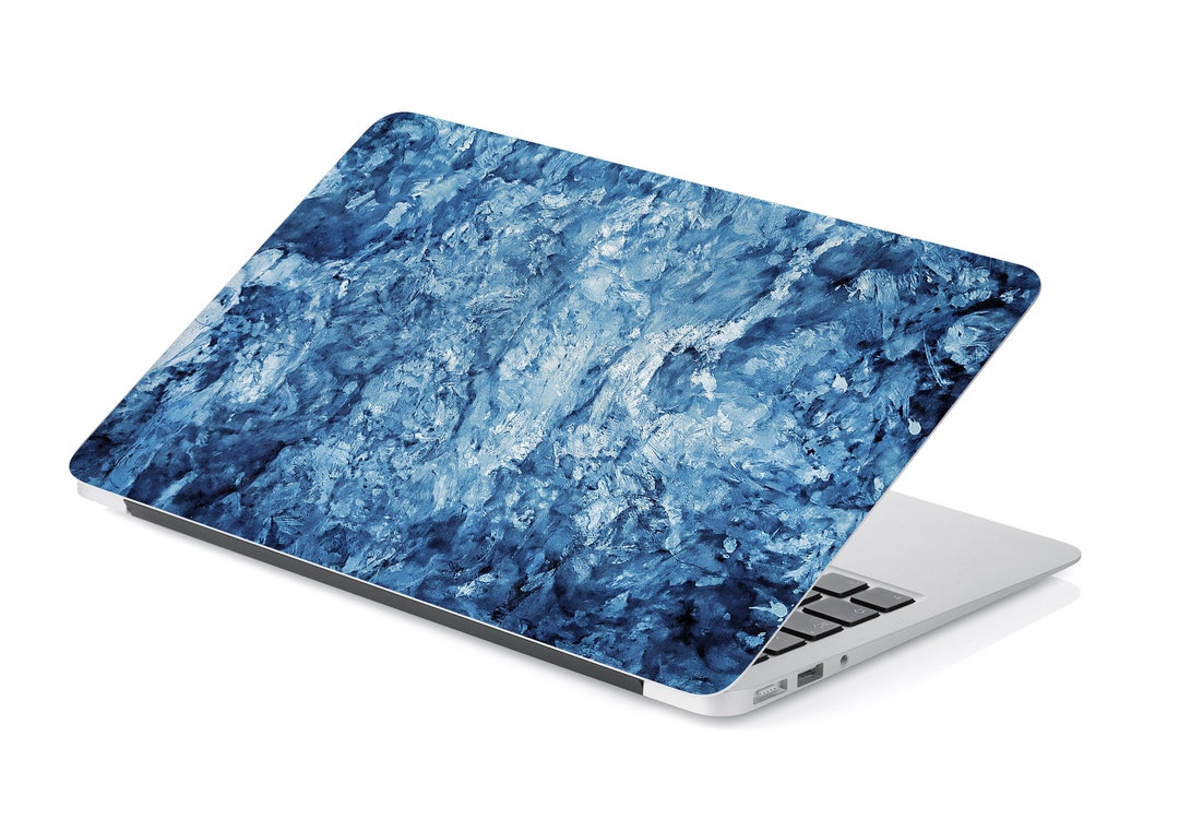 Crystal Blue Abstract Marble Stone Texture Laptop Skin, MacBook Skin ...