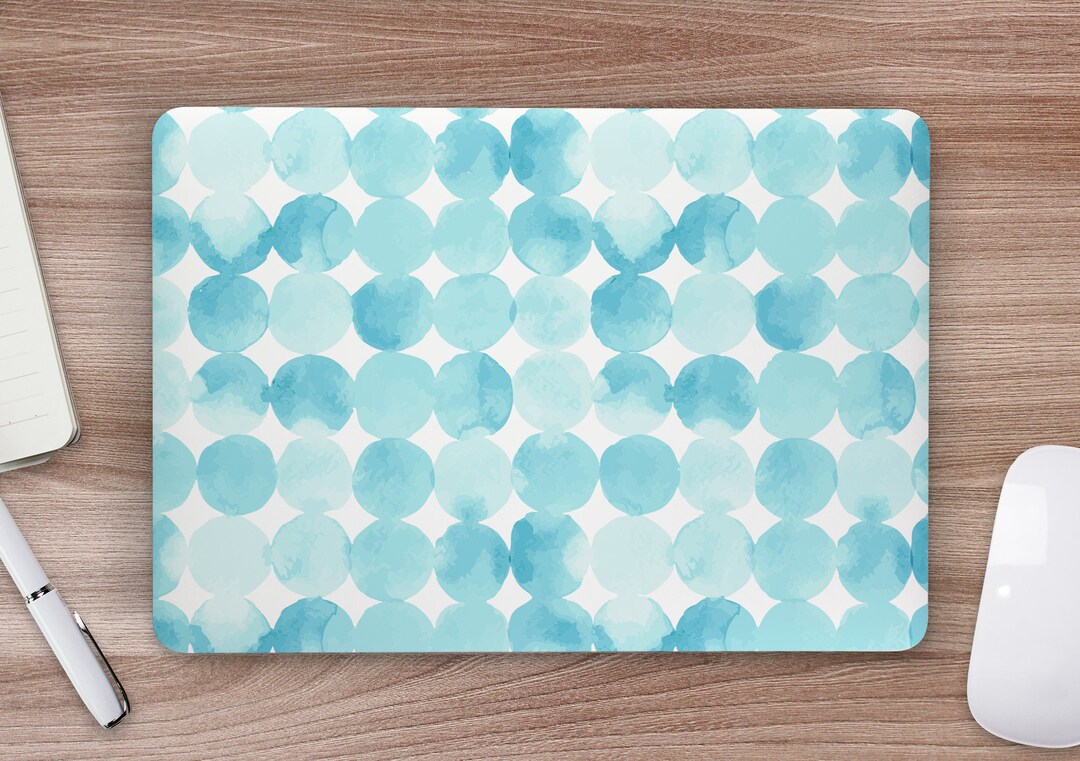 Blue Watercolor Dots Pattern Laptop Skin, MacBook Skin, Computer Decal ...