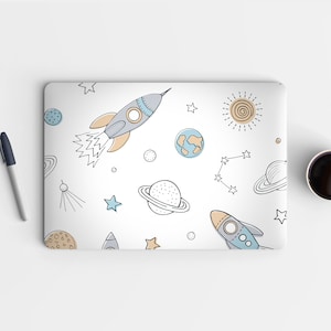 Cute Rocket and Planets Pattern UNIVERSAL Laptop Skin, Computer Skin ...
