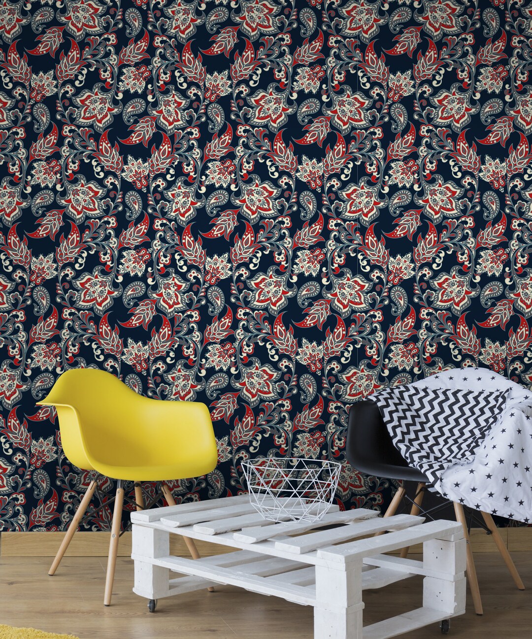 Ornate Detailed Retro Pattern Peel and Stick Wall Paper DIY Self ...