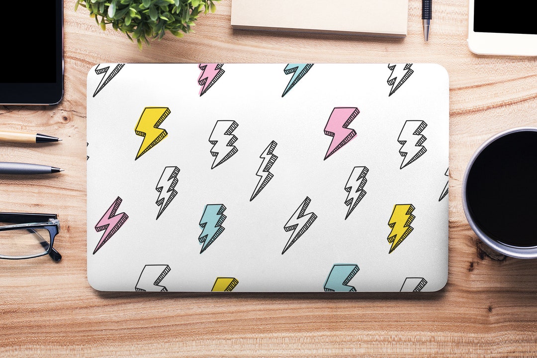 Cute & Colorful Cartoon Lightning Bolts UNIVERSAL Laptop Skin, Computer ...