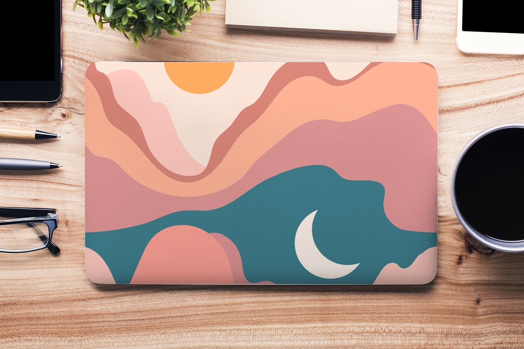 AM PM Morning Sun Crescent Moon Swirl UNIVERSAL Laptop Skin, Computer ...
