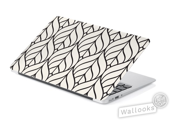 Simple Leaves Shapes B&W Line Art Pattern Laptop Skin Macbook | Etsy
