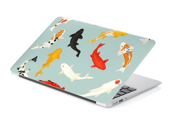 Koi Fish Pond Illustration Laptop Skin Macbook Skin Computer - Etsy