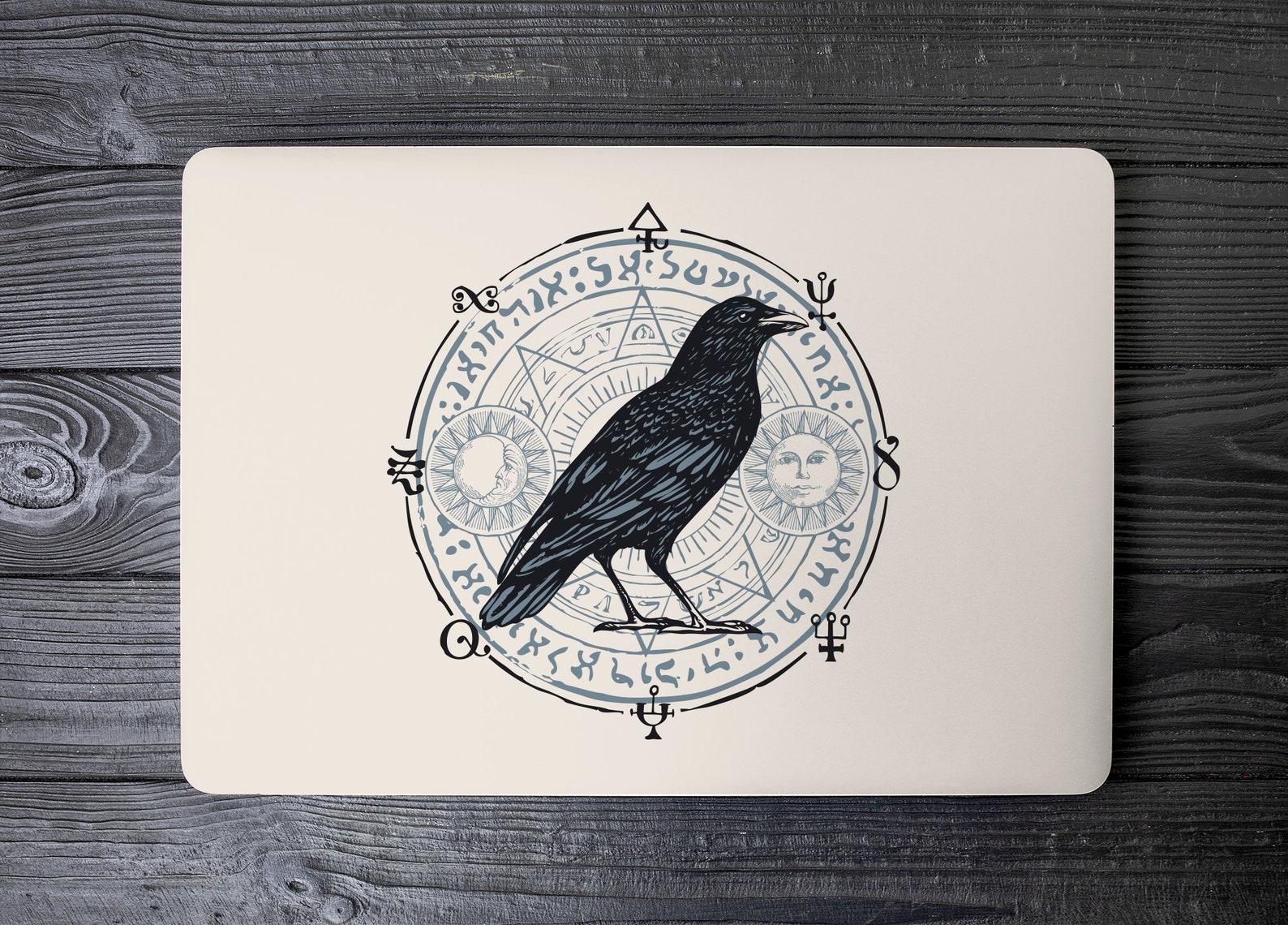 Witchy Crow Astrology Sun Moon Alchemy Folk UNIVERSAL Laptop Skin ...