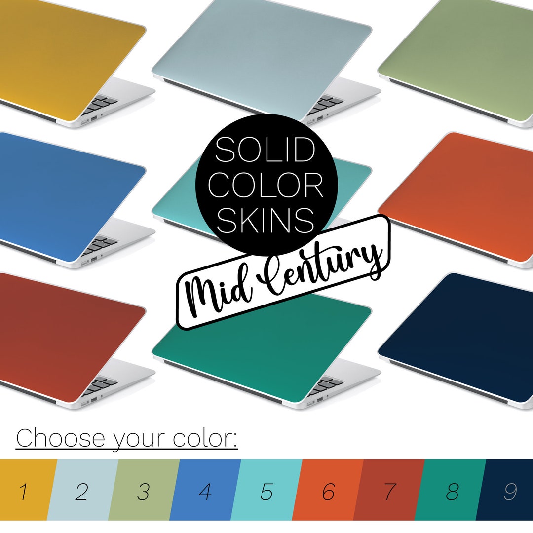 MIDCENTURY SOLID COLOR Laptop Skins Choose Your Color! Universal Laptop ...