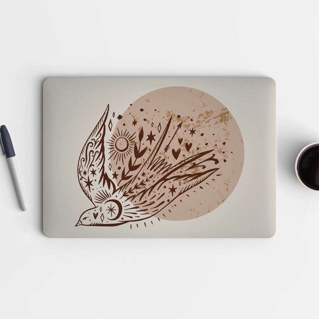 Sun Moon Dove Bird Olive Branch Pink UNIVERSAL Laptop Skin, Computer ...