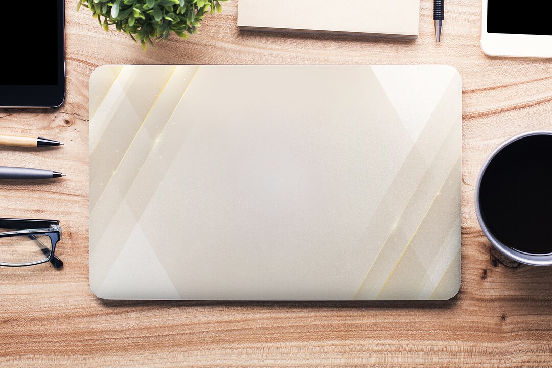 Luxury Cream Beige Faux Gold Stripes Lines UNIVERSAL Laptop Skin ...