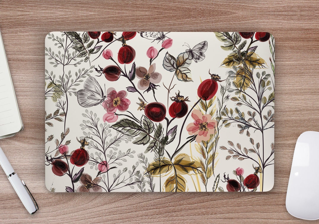 Rose Hips Moths & Butterflies Garden Flower UNIVERSAL Laptop Skin ...