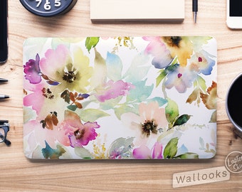Illustrated Colorful Wild Flower Garden Art UNIVERSAL Laptop Skin ...