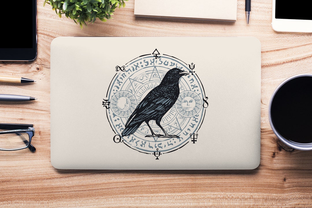 Witchy Crow Astrology Sun Moon Alchemy Folk UNIVERSAL Laptop Skin ...