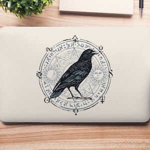 Witchy Crow Astrology Sun Moon Alchemy Folk UNIVERSAL Laptop Skin ...