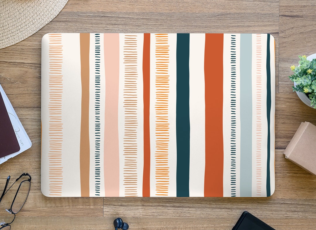 Boho Hand Drawn Muted Rainbow Lines Dashes UNIVERSAL Laptop Skin ...