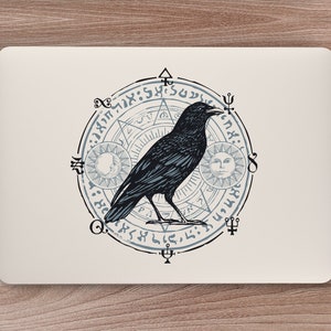 Witchy Crow Astrology Sun Moon Alchemy Folk UNIVERSAL Laptop Skin ...