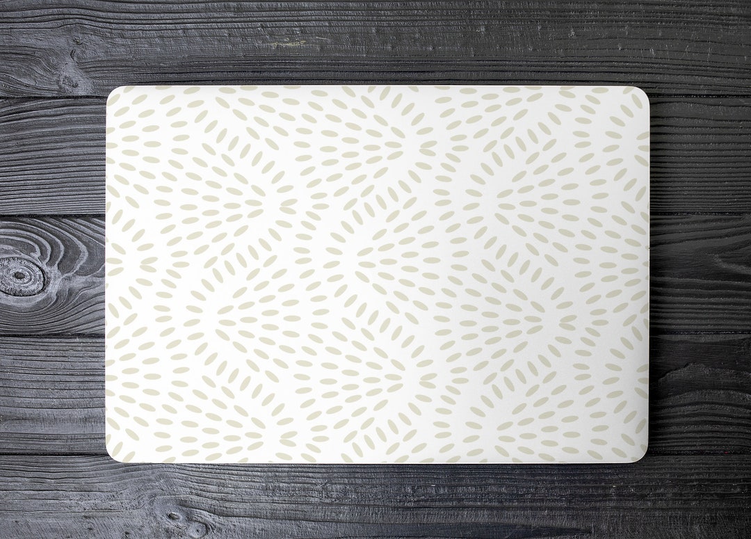 Minimal Neutral Beige Dashes on White UNIVERSAL Laptop Skin, Computer ...
