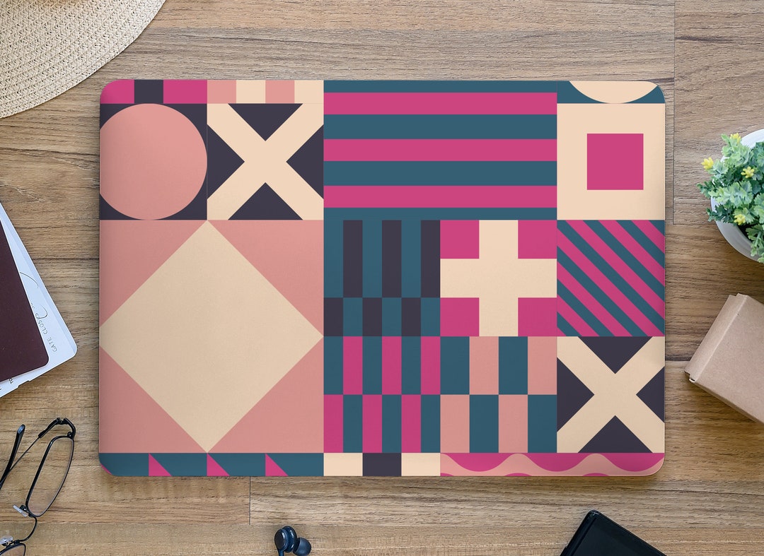 Xs & Os Tic Tac Toe Shapes Pink Blue Purple UNIVERSAL Laptop Skin ...