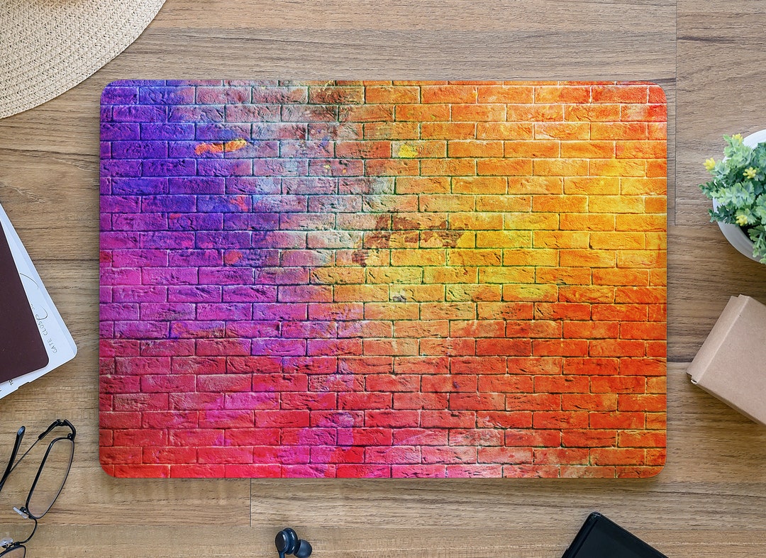 Sunset Orange Purple Pink Paint on Brick UNIVERSAL Laptop Skin ...