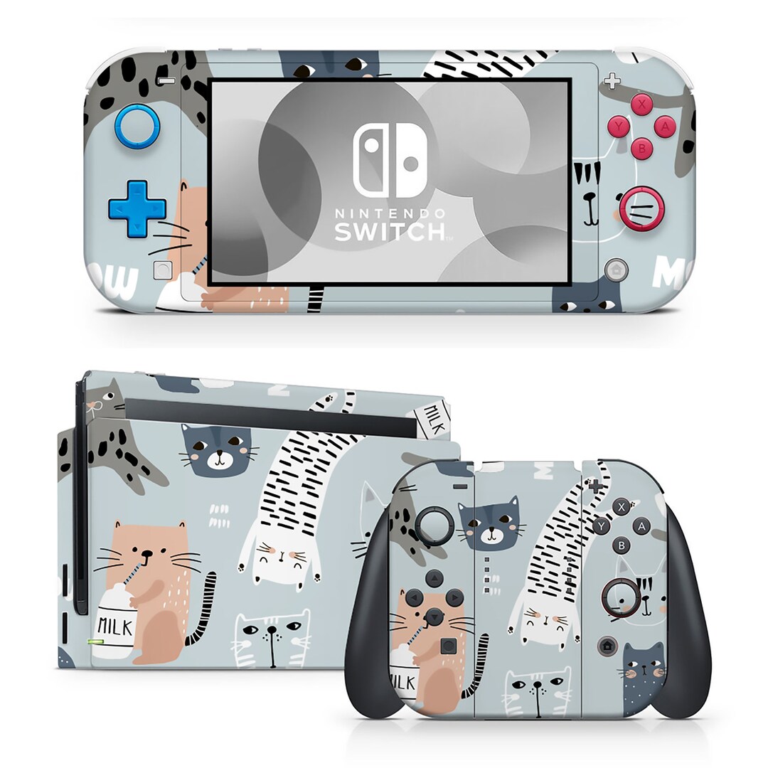 Playful Kitty Cat Friends Meow Milk Nintendo Switch Skin Full Coverage ...