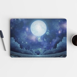 Full Moon Stars in Sky Over Ocean Sea Night UNIVERSAL Laptop Skin ...